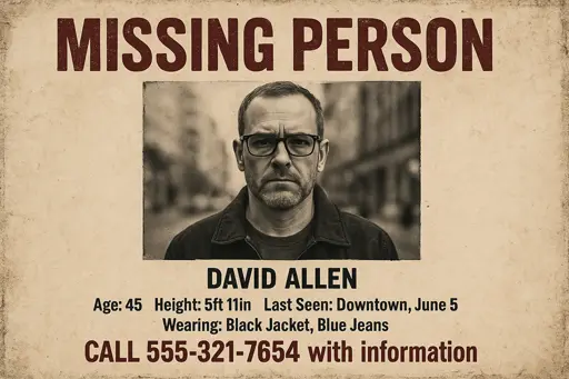 Missing Poster Generator | Create Missing Poster for Free